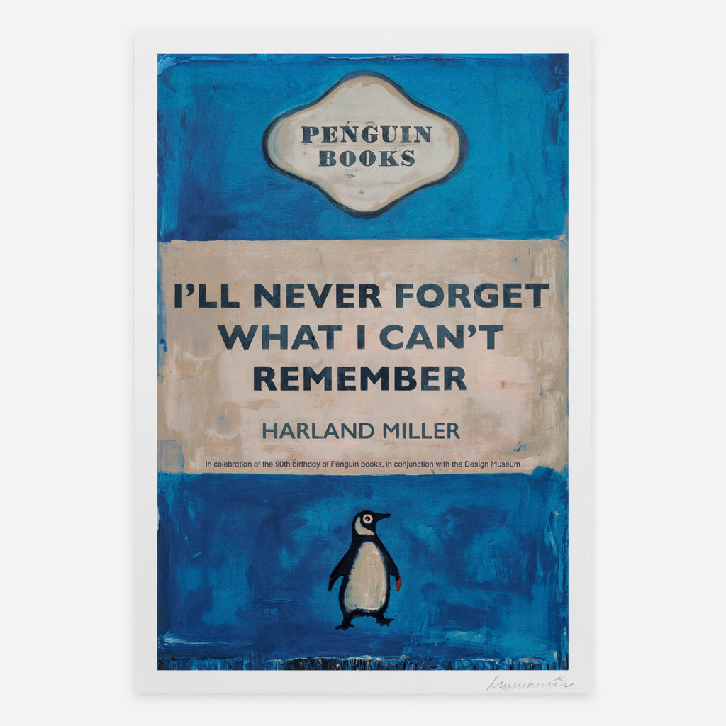 Harland Miller I'll Never Forget What I Can't Remember Poster - 60 x 8 ...